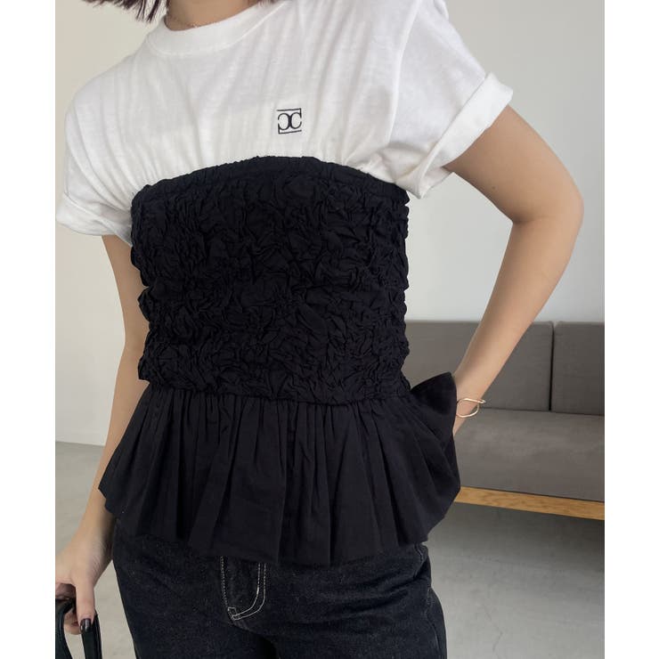 【CAPRICIEUX LE'MAGE】シャーリングペプラムビスチェ[品番：PALW0003412]｜PAL GROUP OUTLET（パル ...