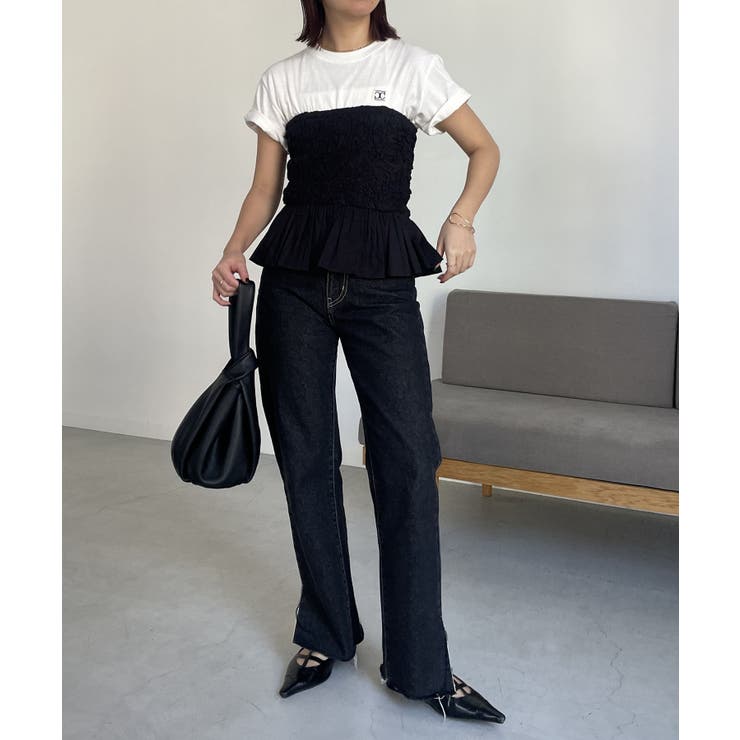 【CAPRICIEUX LE'MAGE】シャーリングペプラムビスチェ[品番：PALW0003412]｜PAL GROUP OUTLET（パル ...