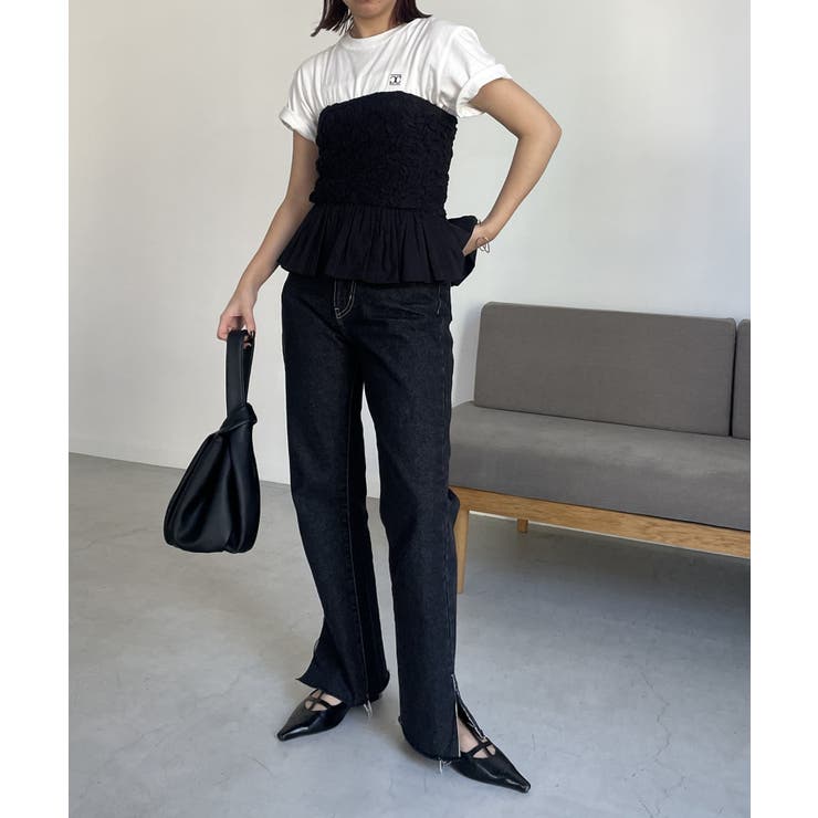 【CAPRICIEUX LE'MAGE】シャーリングペプラムビスチェ[品番：PALW0003412]｜PAL GROUP OUTLET（パル ...