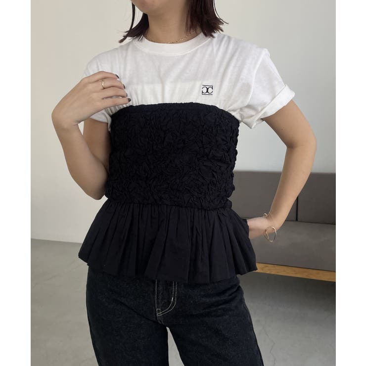 【CAPRICIEUX LE'MAGE】シャーリングペプラムビスチェ[品番：PALW0003412]｜PAL GROUP OUTLET（パル ...