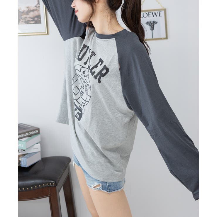 抜け感サイズの肩あき ラグラン 長袖Tシャツ[品番:PPNW0004440 抜け感サイズの肩あき ラグラン 長袖Tシャツ[品番:PPNW0004440