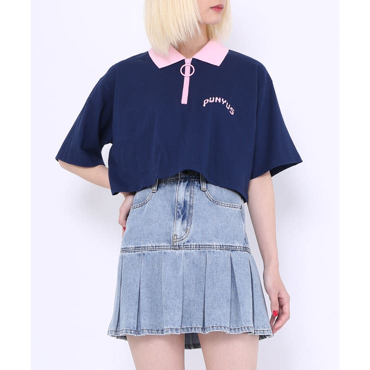 プリーツヘムデニムミニスカート[品番：PNYW0004340]｜PUNYUS （プニュズ）のレディースファッション通販｜SHOPLIST（ショップリスト）