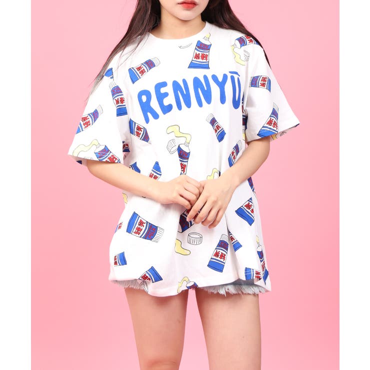 フード総柄Tシャツ（TOMATO KIWI RENNYU）[品番：PNYW0003843]｜PUNYUS （プニュズ）のレディースファッション ...