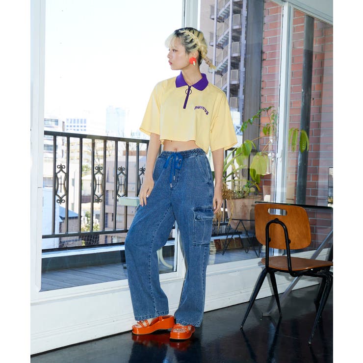 ワンポイントハーフZIPポロシャツ[品番：PNYW0004379]｜PUNYUS （プニュズ）のレディースファッション通販｜SHOPLIST（ショップリスト）