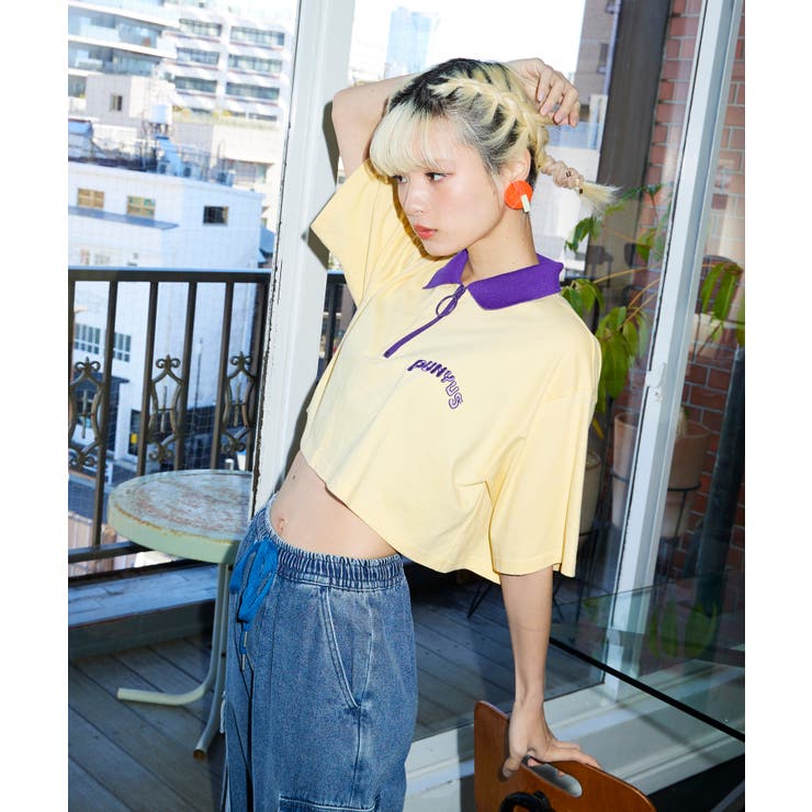 ワンポイントハーフZIPポロシャツ[品番：PNYW0004379]｜PUNYUS （プニュズ）のレディースファッション通販｜SHOPLIST（ショップリスト）