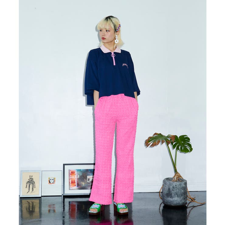 ワンポイントハーフZIPポロシャツ[品番：PNYW0004379]｜PUNYUS （プニュズ）のレディースファッション通販｜SHOPLIST（ショップリスト）