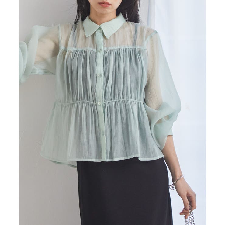 シャーリングシアーショートシャツ[品番：RANW0009393]｜RANAN（ラナン）｜レディース｜Shoplist