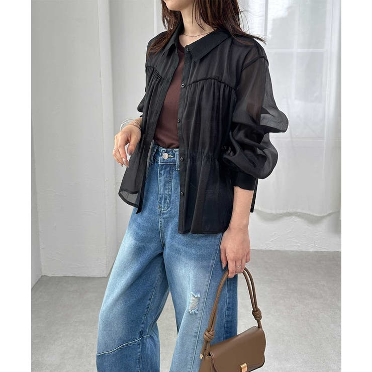 シャーリングシアーショートシャツ[品番：RANW0009393]｜RANAN（ラナン）｜レディース｜Shoplist