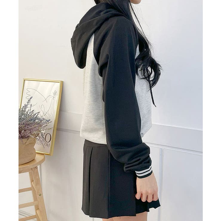 春ロゴ入りZIPパーカー レディース 可愛い[品番:KH000014491 春ロゴ入りZIPパーカー レディース 可愛い[品番:KH000014491