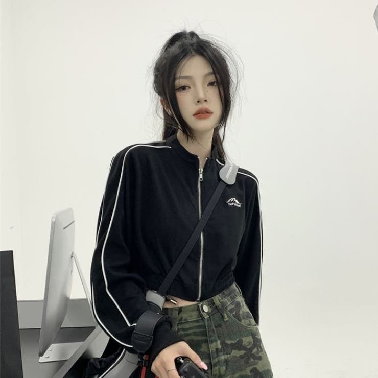 ZIPジャージトップス 韓国 ストリート[品番:ATYW0002078 ZIPジャージトップス 韓国 ストリート[品番:ATYW0002078