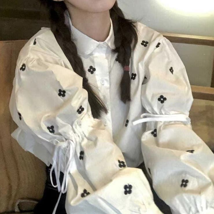 Flowerリブリボンシャツ[品番：SHNW0011760]｜Achic（アシック）のレディースファッション通販｜SHOPLIST（ショップリスト）