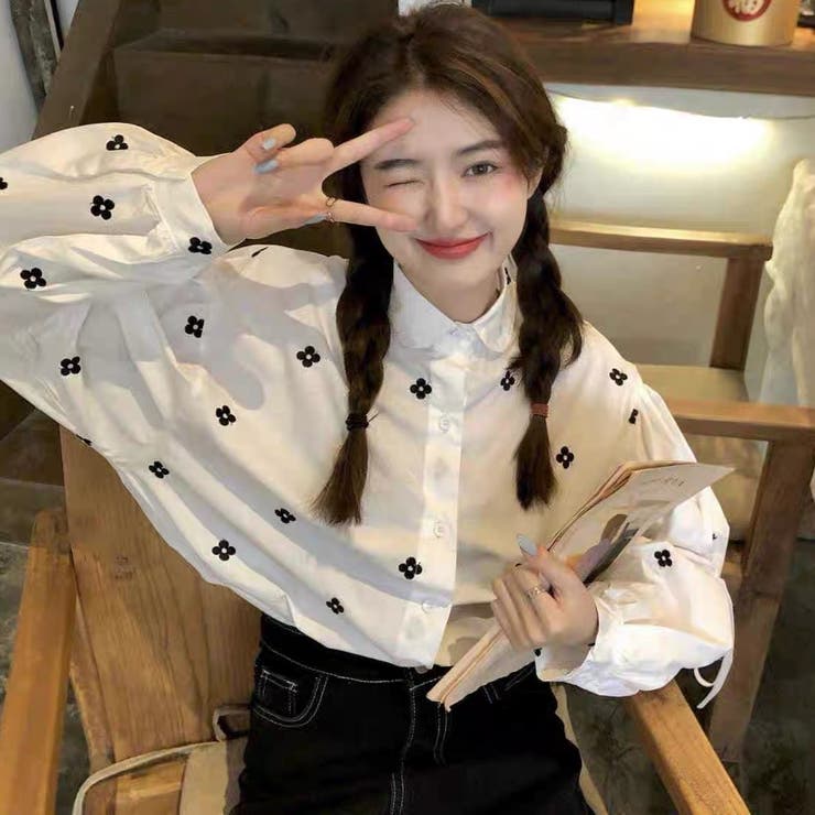 Flowerリブリボンシャツ[品番：SHNW0011760]｜Achic（アシック）のレディースファッション通販｜SHOPLIST（ショップリスト）