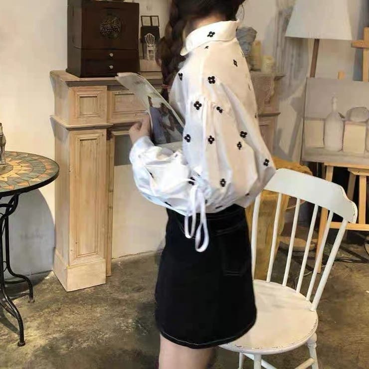 Flowerリブリボンシャツ[品番：SHNW0011760]｜Achic（アシック）のレディースファッション通販｜SHOPLIST（ショップリスト）