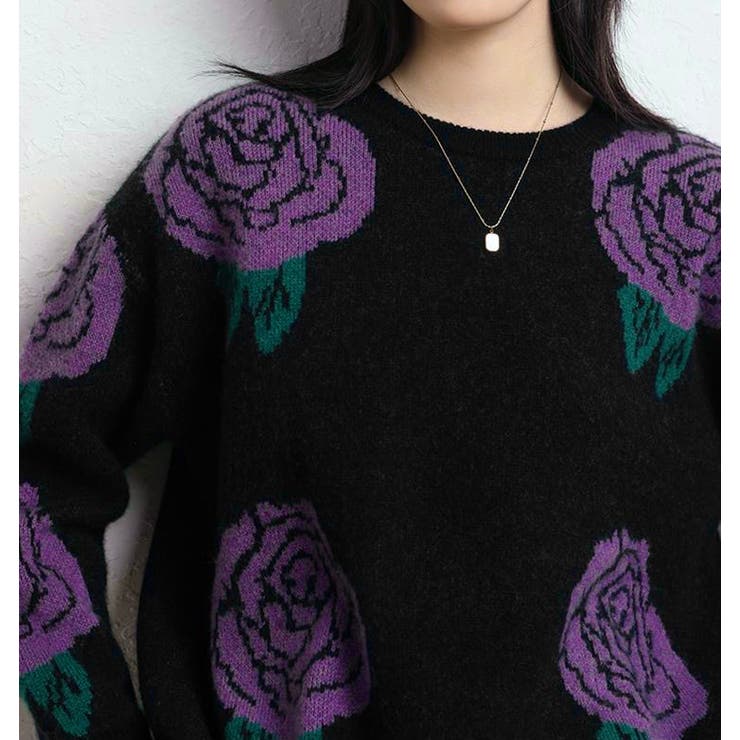 ローズ柄ジャガードニット[品番：SHNW0010189]｜LADY LIKE （レディライク ）のレディースファッション通販｜SHOPLIST ...