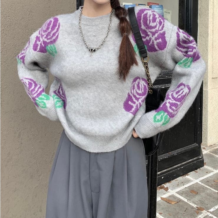 ローズ柄ジャガードニット[品番：SHNW0010189]｜LADY LIKE （レディライク ）のレディースファッション通販｜SHOPLIST ...