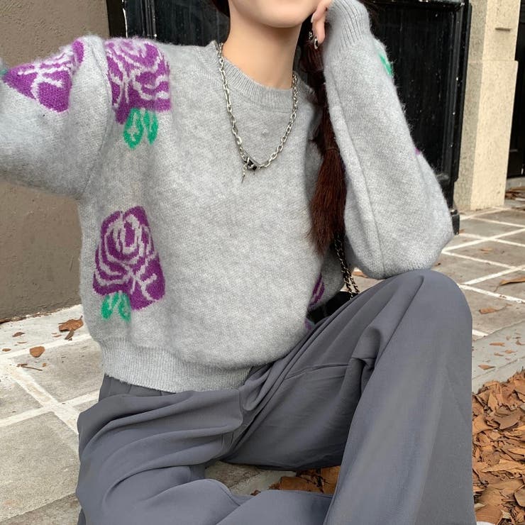 ローズ柄ジャガードニット[品番：SHNW0010189]｜LADY LIKE （レディライク ）のレディースファッション通販｜SHOPLIST ...