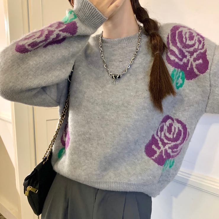 ローズ柄ジャガードニット[品番：SHNW0010189]｜LADY LIKE （レディライク ）のレディースファッション通販｜SHOPLIST ...