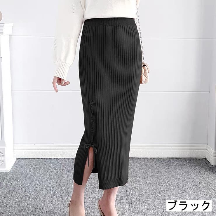 サイドスリットリブニットスカート[品番：SHNW0007933]｜LADY LIKE （レディライク ）のレディースファッション通販 ...