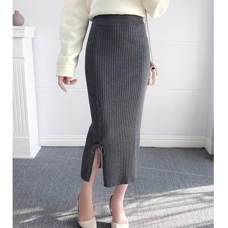 サイドスリットリブニットスカート[品番：SHNW0007933]｜LADY LIKE （レディライク ）のレディースファッション通販 ...