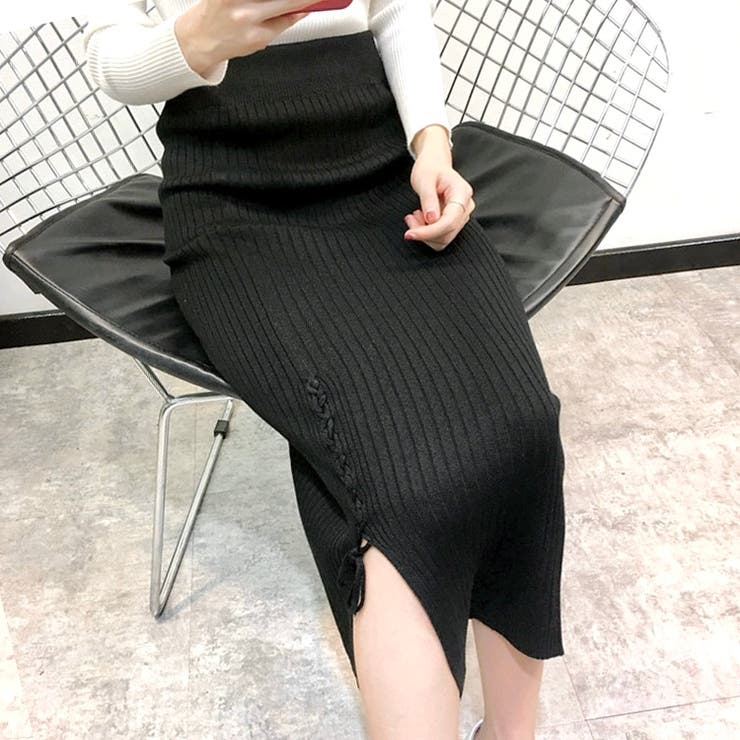 サイドスリットリブニットスカート[品番：SHNW0007933]｜LADY LIKE （レディライク ）のレディースファッション通販 ...