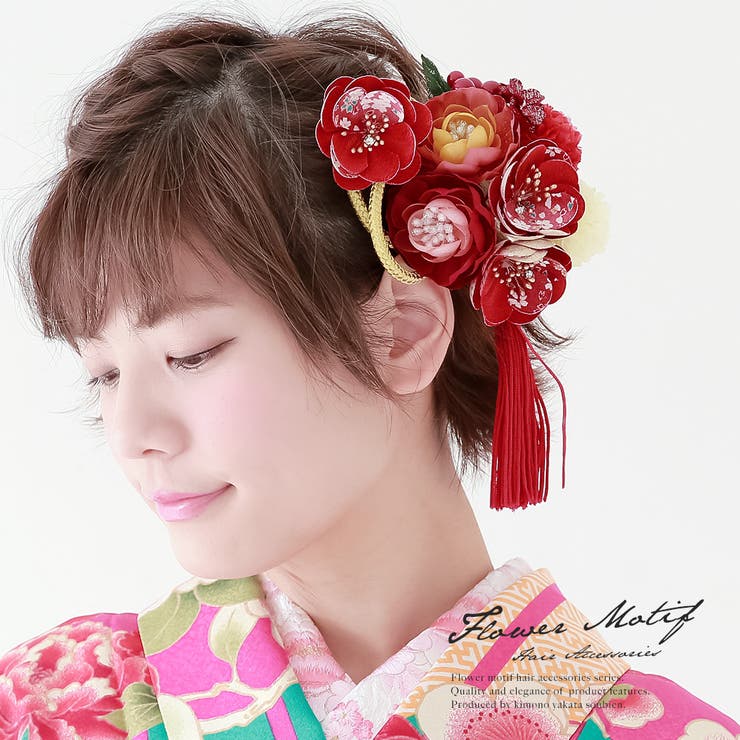 髪飾り 2点セット 赤[品番：SBEW0006387]｜SOUBIEN（ソウビエン）の