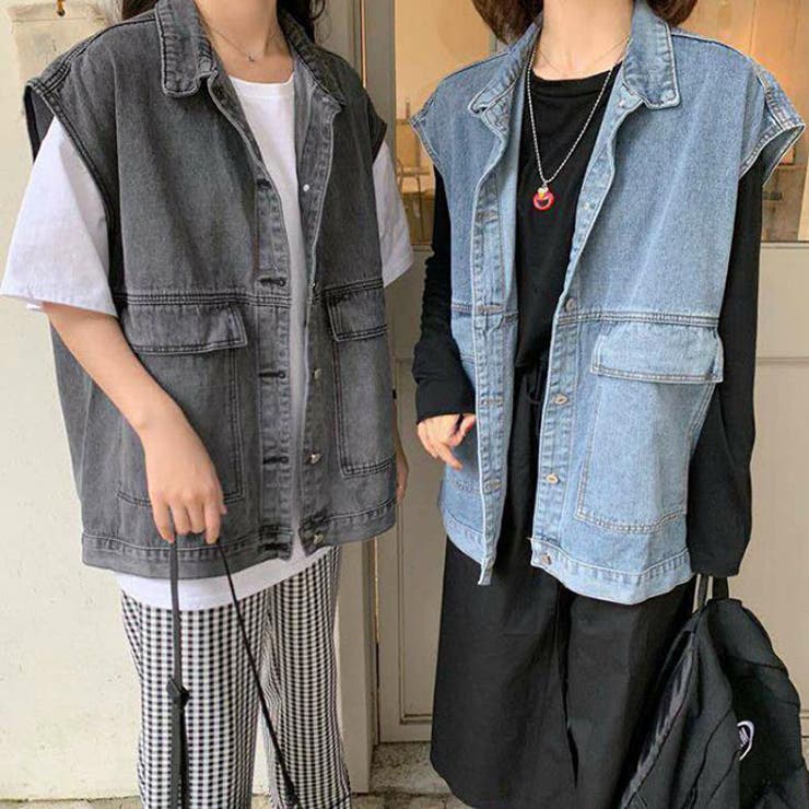 デニムベスト オーバーサイズ 春服 韓国ファッション 2024 春 春夏 夏[品番：XO000004891]｜SVEC（シュベック）のレディースファッション通販｜SHOPLIST（ショップリスト）