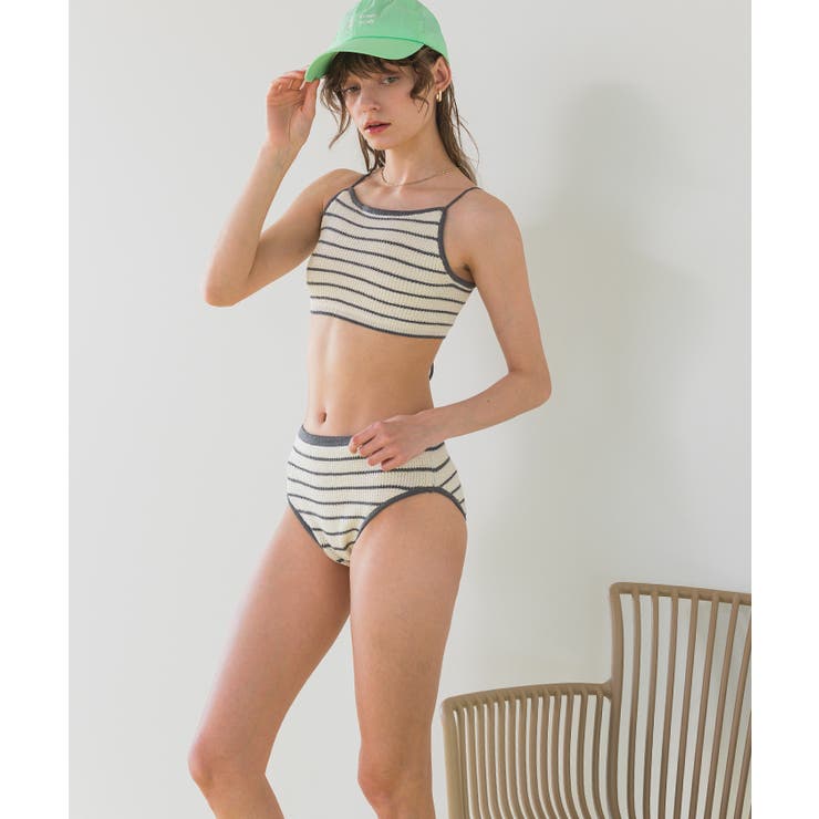 バックレースアップデザインニットビキニ/水着【SEADRESS バックレースアップデザインニットビキニ/水着【SEADRESS