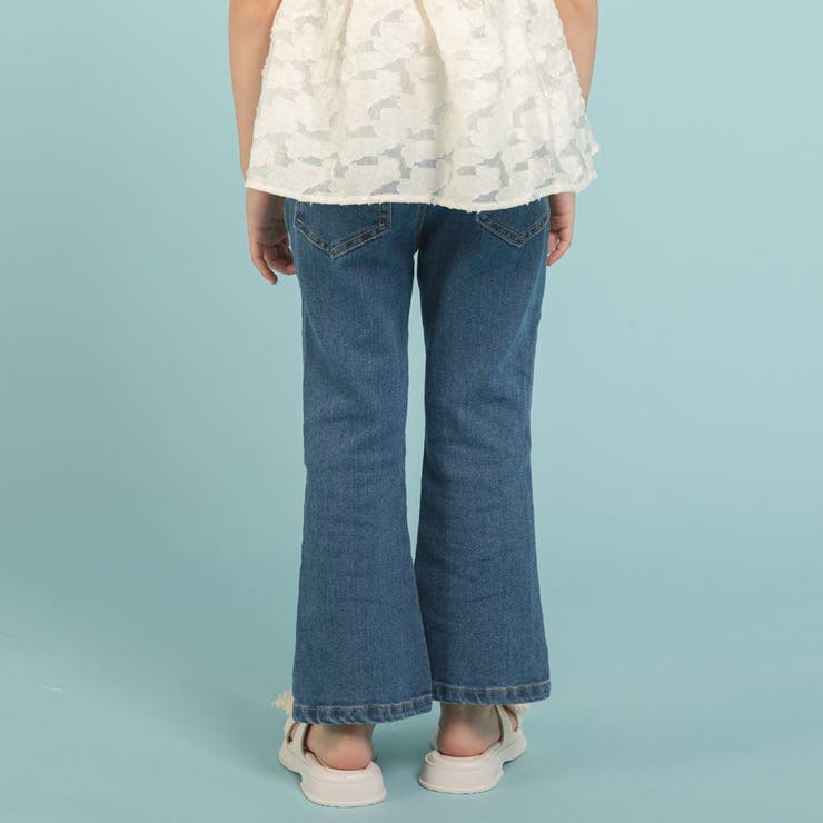 センタースリットデザインフレアデニムパンツ[品番:VINK0001696 センタースリットデザインフレアデニムパンツ[品番:VINK0001696