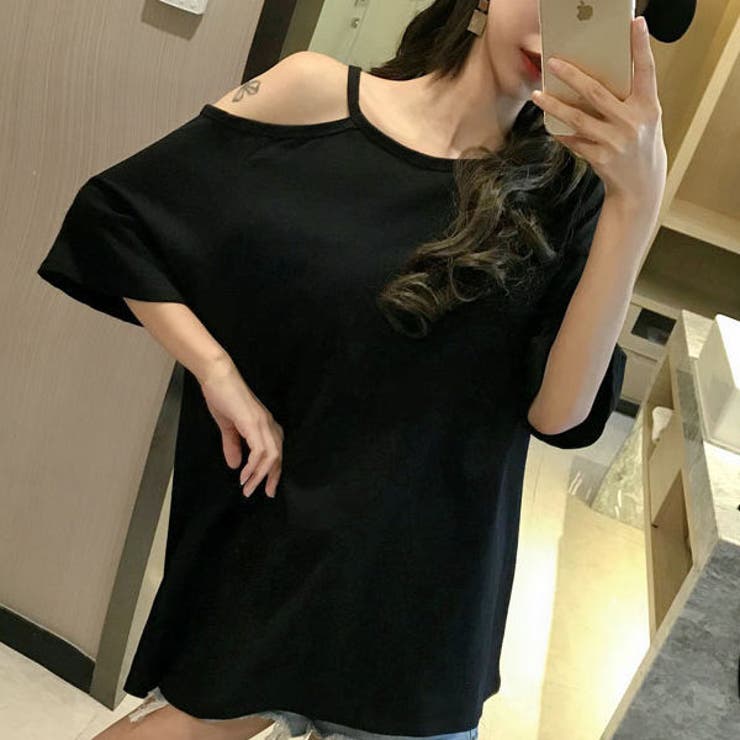 ワンショルダーTシャツ ブラウス トップス[品番:VCTW0004282 ワンショルダーTシャツ ブラウス トップス[品番:VCTW0004282