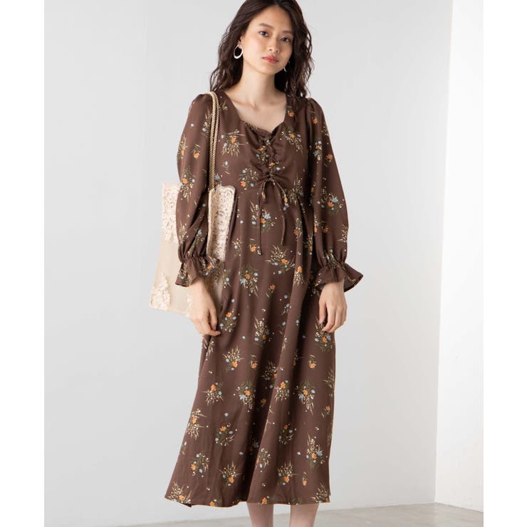 フロントドロストフラワーワンピース DI19AU09-L3933[品番：WG010069761]｜WEGO【WOMEN】（ウィゴー）の ...