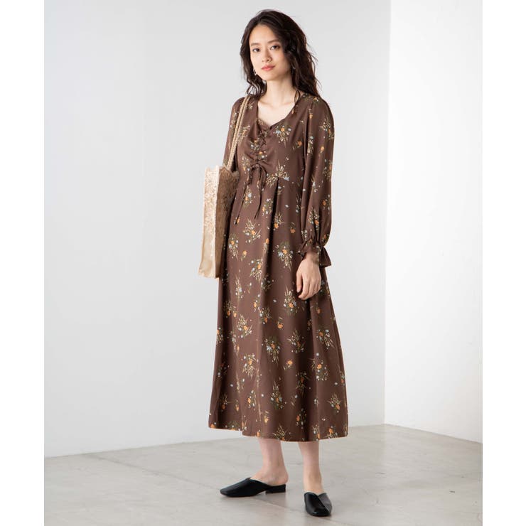 フロントドロストフラワーワンピース DI19AU09-L3933[品番：WG010069761]｜WEGO【WOMEN】（ウィゴー）の ...