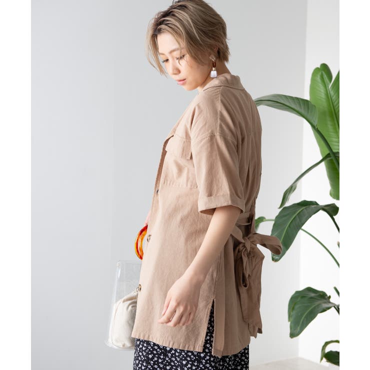 サファリ5分袖シャツ WE19SM06-L0730[品番：WG010038731]｜WEGO【WOMEN】（ウィゴー）のレディースファッション ...