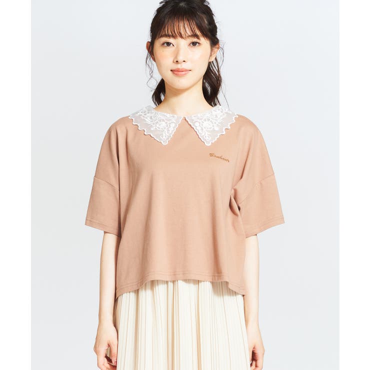 シアー衿付キ刺繍ロゴTシャツ WE19SM07-L1945[品番：WG010038809]｜WEGO【WOMEN】（ウィゴー）のレディース ...