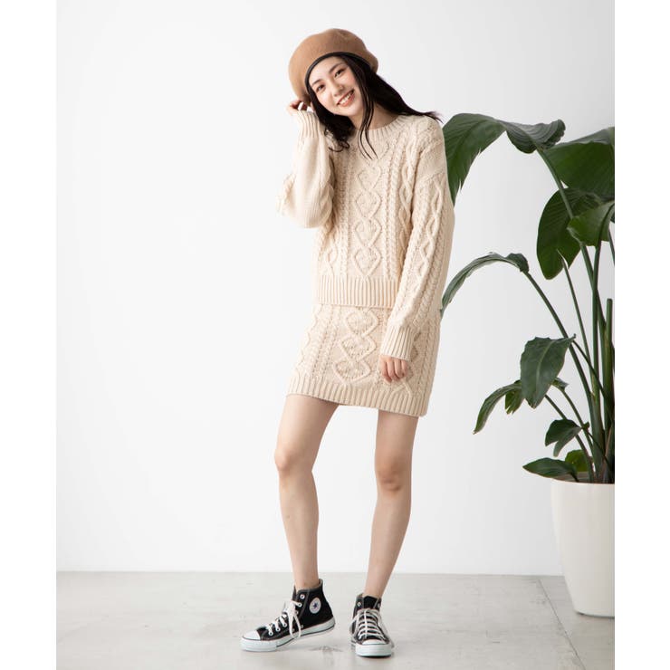 ケーブルミニスカート WE19WN09-L0458[品番：WG010038662]｜WEGO【WOMEN】（ウィゴー）｜レディースファッション ...