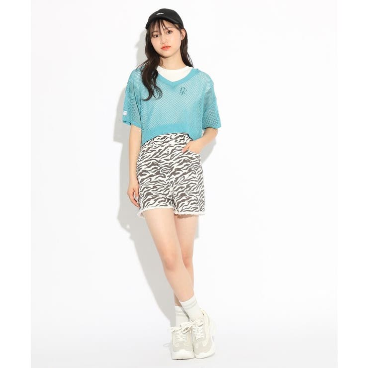 【ENVYM/アンビーコラボ】ハイウエストカットオフショートパンツ[品番：WRDW0148495]｜PINK-latte（ピンクラテ）のキッズファッション通販｜SHOPLIST（ショップリスト）