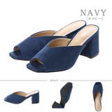 7cmチャンキーヒールスクエアトゥVカットサンダル ☆5426[品番 7cmチャンキーヒールスクエアトゥVカットサンダル ☆5426[品番
