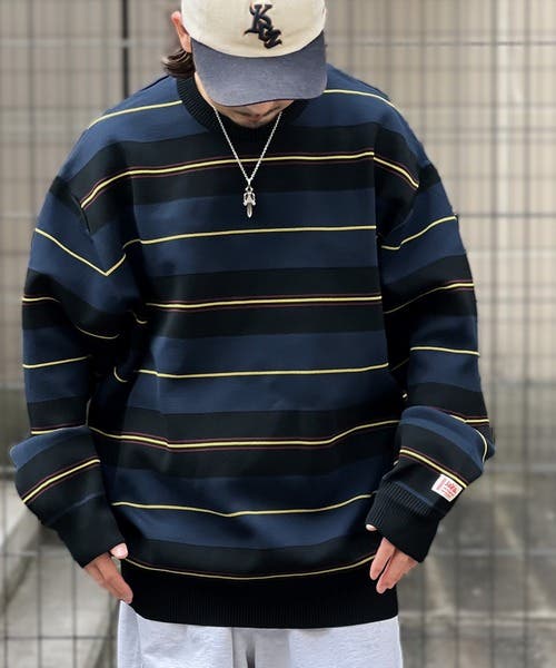 《JaVaジャバ コラボ》レトロ魅せ。マルチボーダーオーバーサイズニット[品番：WZ000004460]｜Classical Elf Men（クラシカルエルフ メン）のメンズファッション通販 ...