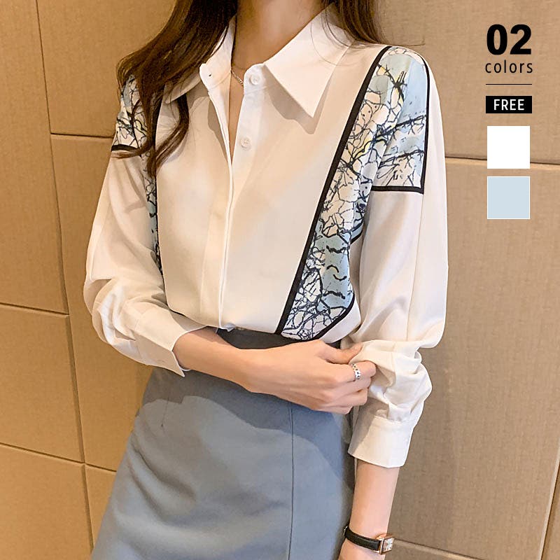 ブラウス 長袖シャツ オフィスブラウス[品番：COCW0005559]｜COCOMOMO（ココモモ）のレディースファッション通販 ...