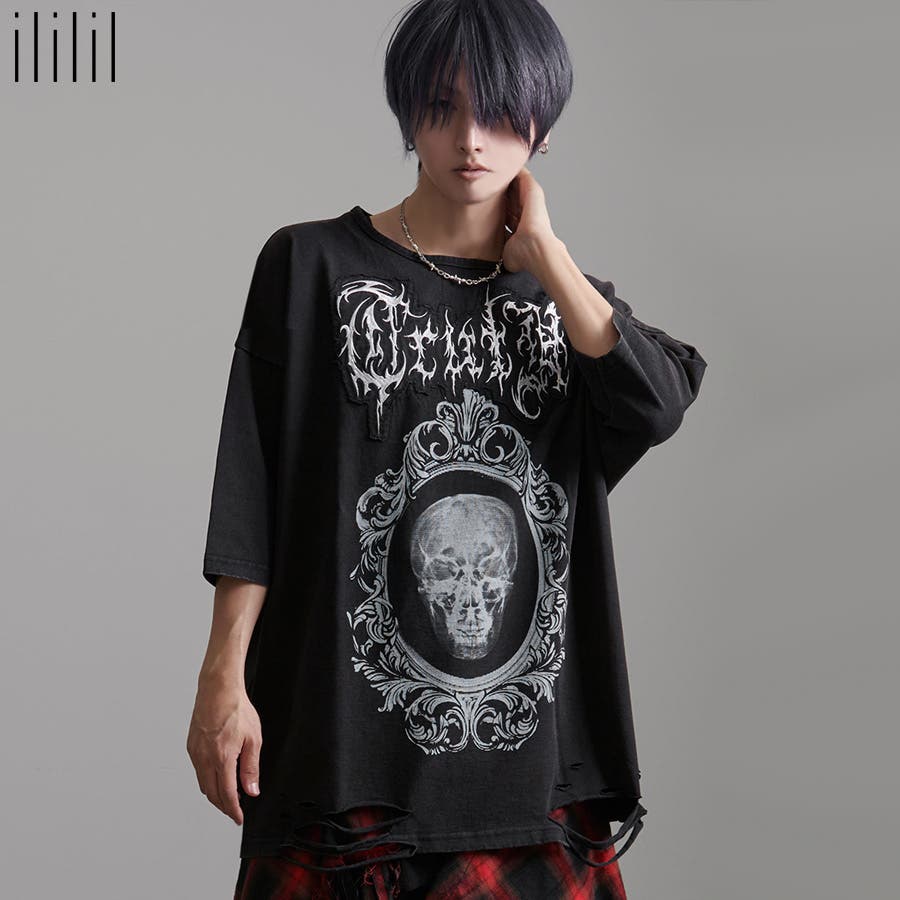 ilililTruth skullクラッシュ加工貼り付けデザインTシャツ 全2色[品番：PBIW0003069]｜ililil（イルイルイル）のレディースファッション通販｜SHOPLIST ...