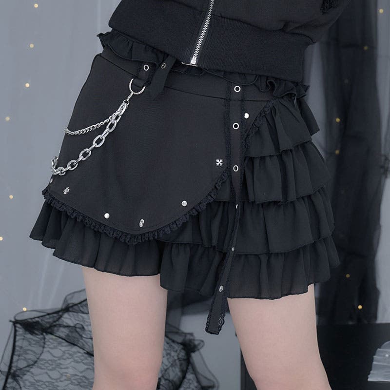 地雷ちゃんの病みかわチェーン付きフリルスカート～恋と沼の狭間～ 全1色[品番：PBIW0003149]｜ililil（イルイルイル）のレディースファッション通販｜SHOPLIST（ショップリスト）