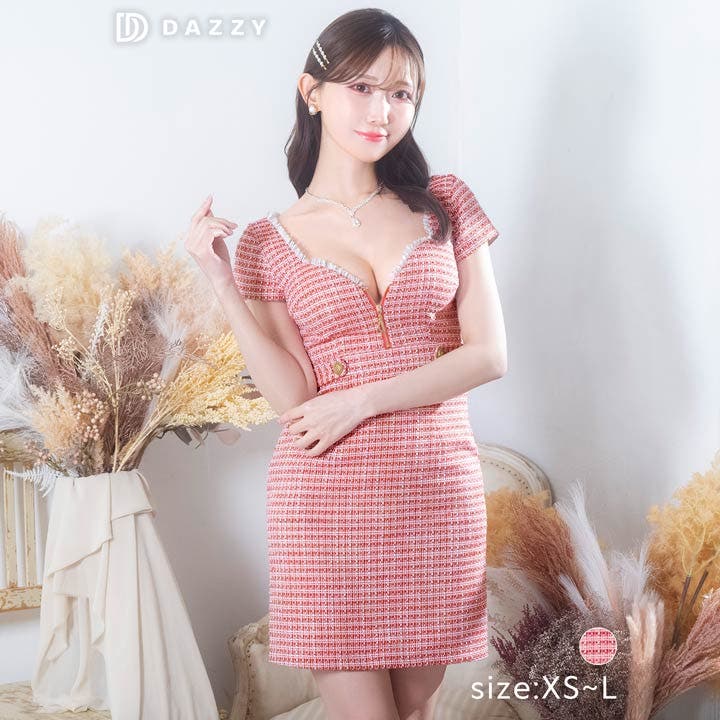 デイジーストア キャバドレス フロントジップ[品番：DY000030687]｜Dazzy（デイジー）のレディースファッション通販｜SHOPLIST（ショップリスト）