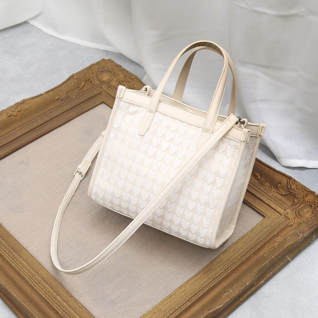 カシュカシュ cachecache / ハート柄レーススクエア2wayトート[品番：UBOW0009189]｜UNBILLION（アンビリオン）のレディースファッション通販｜SHOPLIST ...