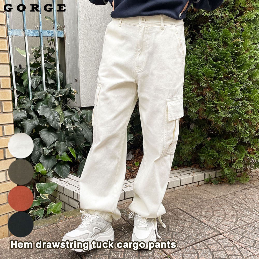 裾しぼりタックカーゴパンツ[品番：GORW0007454]｜GORGE （ゴージ）のレディースファッション通販｜SHOPLIST（ショップリスト）