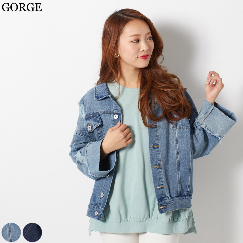 ロールアップダメージGジャン[品番：GORW0003849]｜GORGE （ゴージ）のレディースファッション通販｜SHOPLIST（ショップリスト）