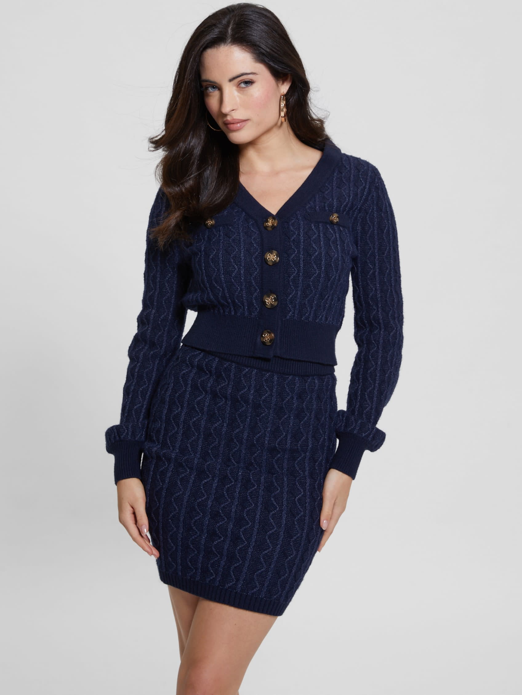 [GUESS] TIFFANY Ls Vn Cardi Sweater[品番：GUEW0009564]｜GUESS【WOMEN】（ゲス）の ...