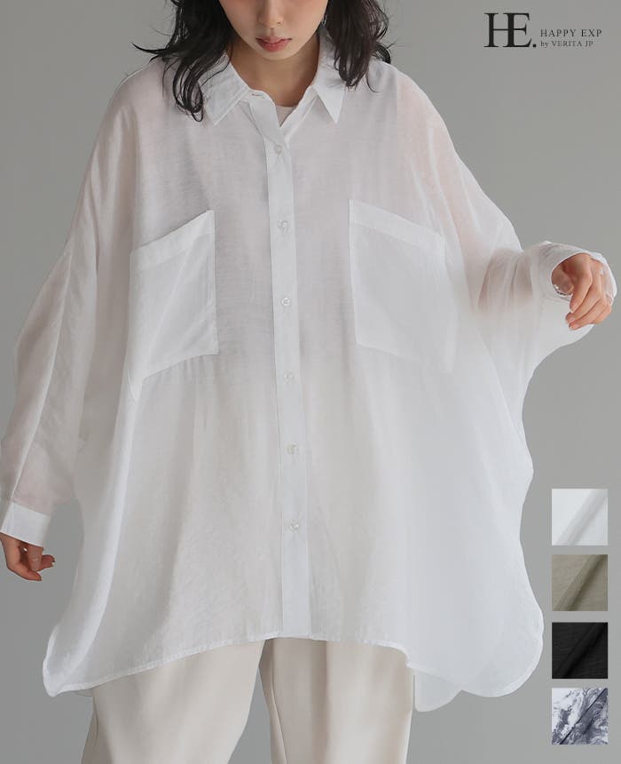上品な大人の透け感。シアードルマンシャツ ブラウス シャツ 上品な大人の透け感。シアードルマンシャツ ブラウス シャツ