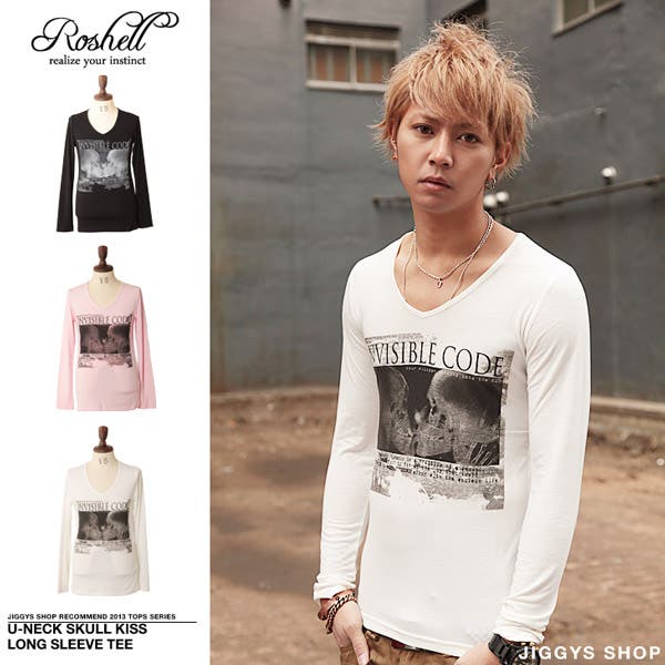 Roshell VネックスカルキスロンT お兄系 Men[品番：JG000005235]｜JIGGYS SHOP（ジギーズショップ）のメンズファッション通販｜SHOPLIST（ショップリスト）
