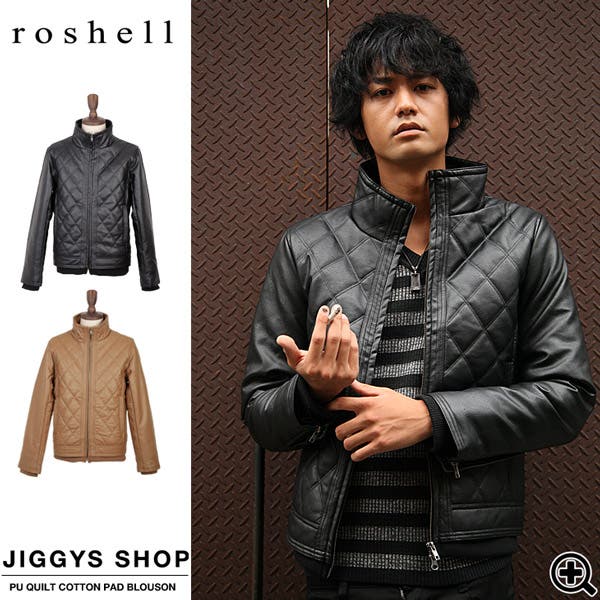 roshell PUキルト中綿ブルゾン お兄系 Men[品番：JG000004577]｜JIGGYS SHOP（ジギーズショップ）のメンズファッション通販｜SHOPLIST（ショップリスト）
