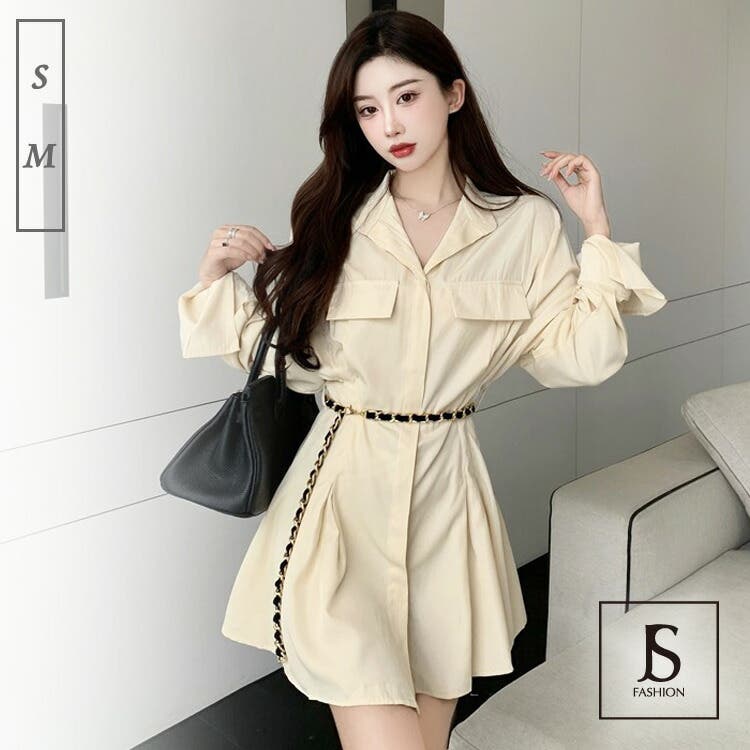 シャツワンピース スタンドカラー 2WAYネック[品番：JSFW0009301]｜JS FASHION（ジェーエスファッション）のレディース ...