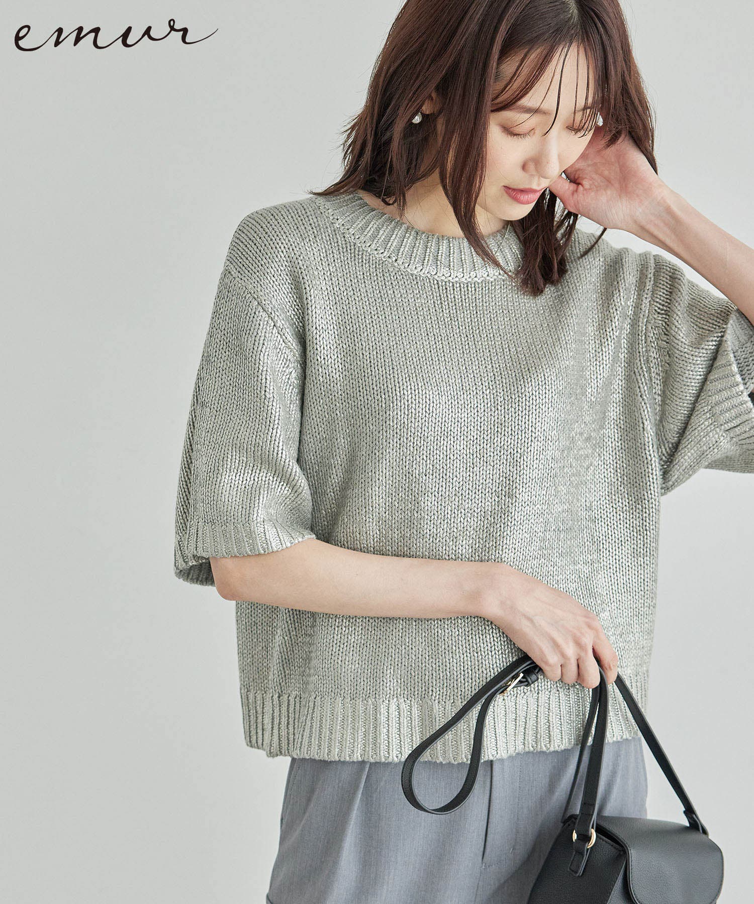 【emur/エミュール】箔プリントニット[品番：RPCW0045369]｜ROPE' PICNIC（ロペピクニック）のレディースファッション ...